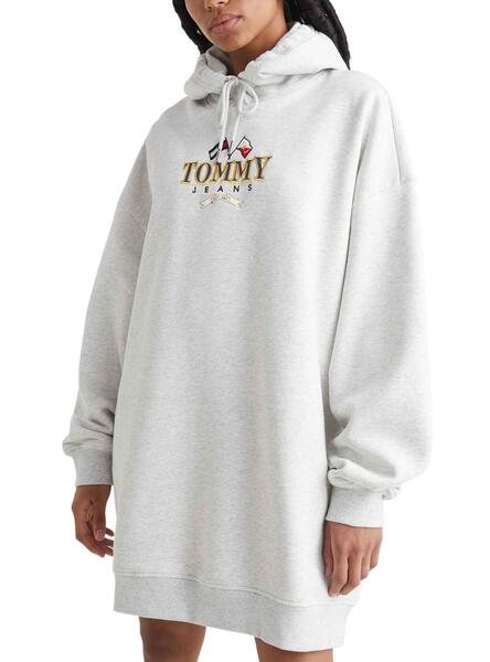 Sweatshirt Tommy Jeans Kleid Logo Damen Weiss